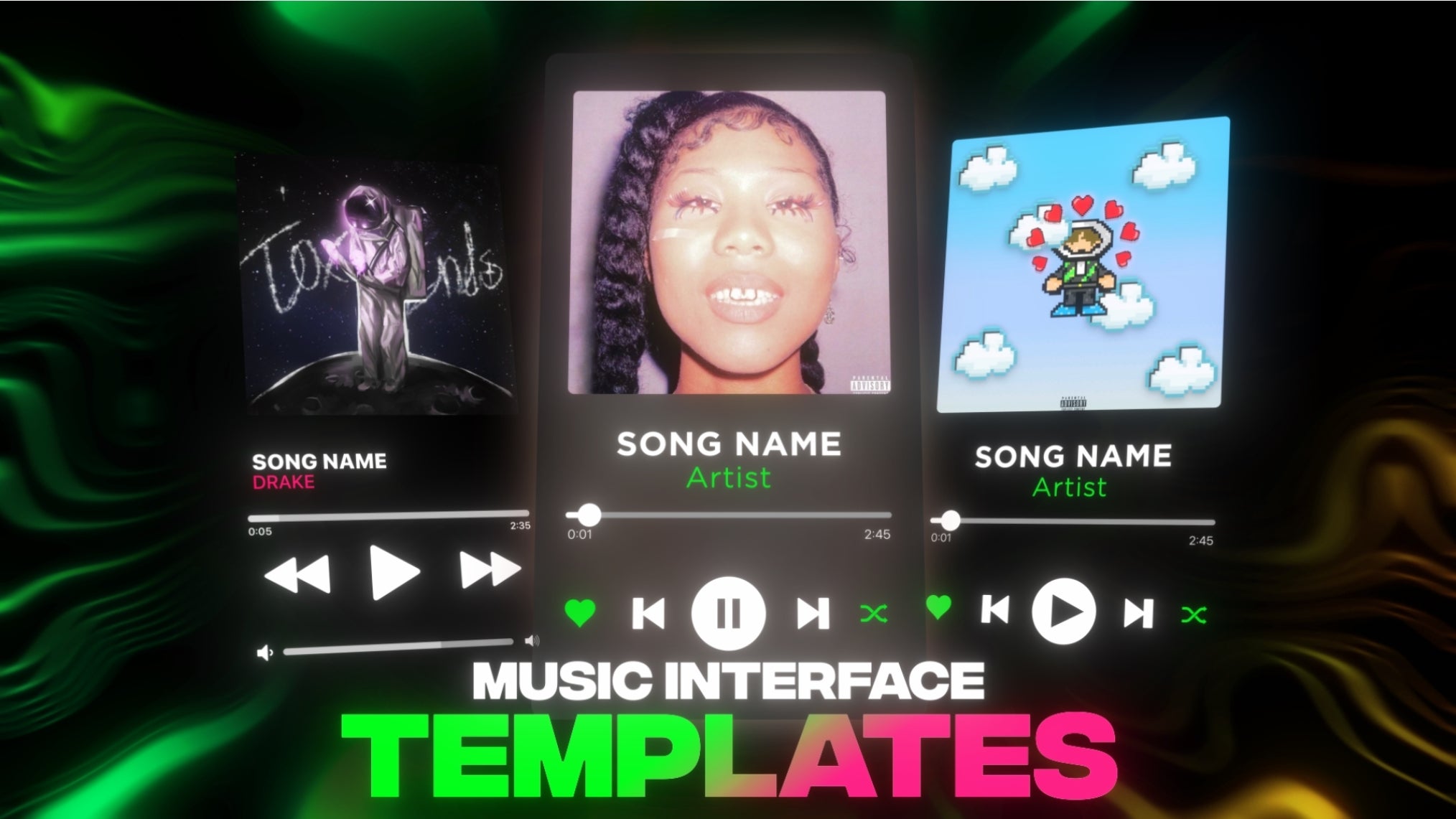 Music Interface Templates (NO PLUG-INS) – ShootaTime